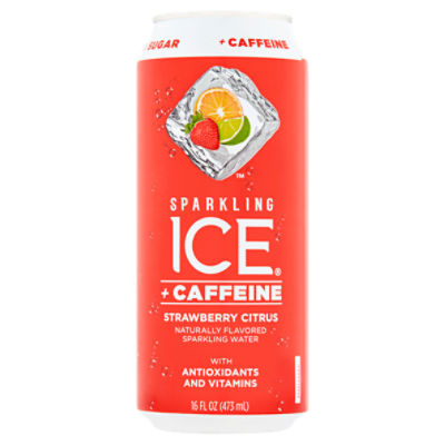 Sparkling Ice + Caffeine Strawberry Citrus Naturally Flavored Sparkling Water, 16 fl oz - ShopRite