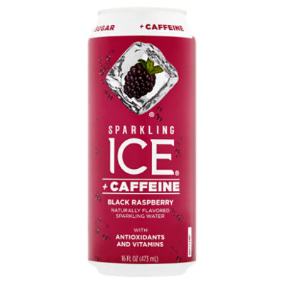 Sparkling Ice + Caffeine Black Raspberry Naturally Flavored Sparkling Water, 16 fl oz - ShopRite