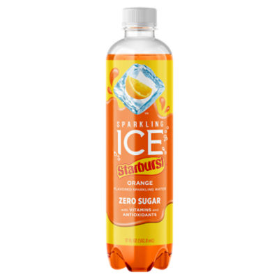 Sparkling Ice Starburst Zero Sugar Orange Flavored Sparkling Water, 17 ...