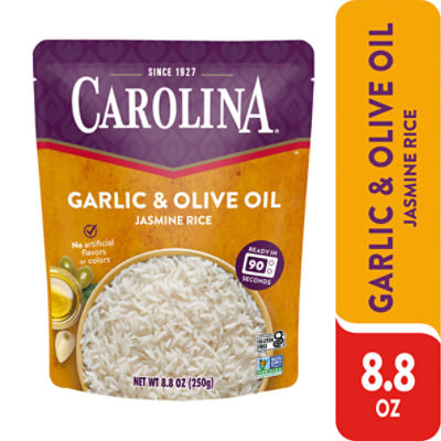 Carolina Ready to Heat Garlic & Olive Oil Jasmine Rice, Gluten-Free, 8. ...