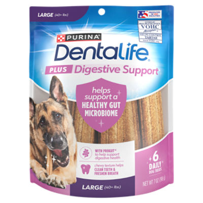 Purina Dentalife Plus Digestive Support Dogs Treats, Large (40+ lbs), 7 ...