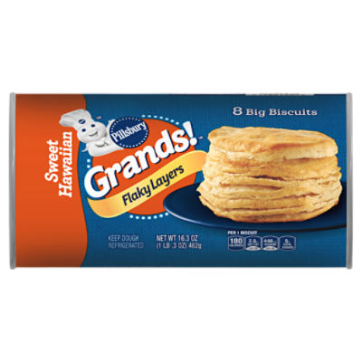 Pillsbury Grands! Flaky Layers Sweet Hawaiian Big Biscuits, 8 count, 16 ...