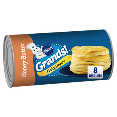 Pillsbury Grands! Flaky Layers Honey Butter Big Biscuits, 8 count, 16.3 ...