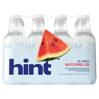 Hint Watermelon Water Infused with Watermelon Essence, 16 fl oz, 12 ...