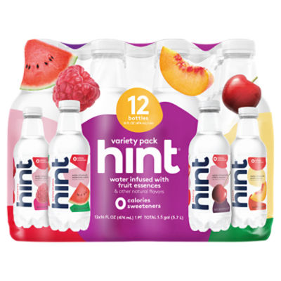 Hint Water Infused with Fruit Essences Variety Pack, 16 fl oz, 12 count ...