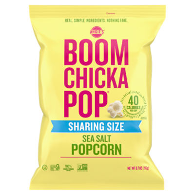 Angie's BOOMCHICKAPOP Sea Salt Popcorn, Gluten Free, Party Size, 6.7 oz ...