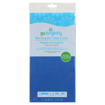 Go Brightly Blue Plastic Rectangular Table Cover - ShopRite