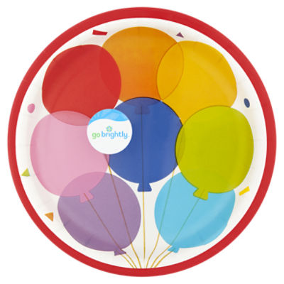 Go Brightly Rainbow Celebration Plates, 8 count - ShopRite