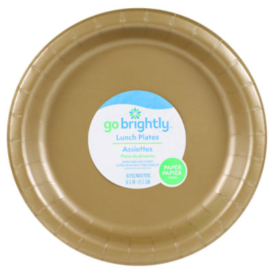 Go Brightly 8.5 In Gold Paper Lunch Plates, 16 count - ShopRite