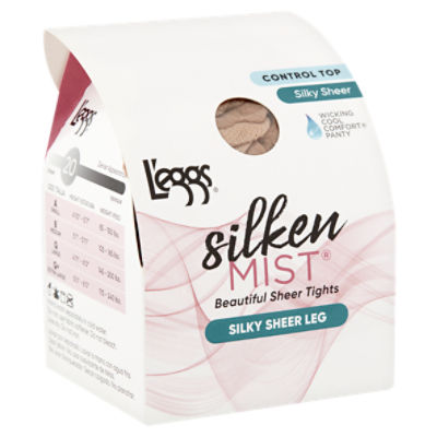 L'eggs Silken Mist Beautiful Sheer Tights Silky Sheer Leg, Control Top ...