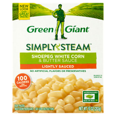 Green Giant Simply Steam Shoepeg White Corn & Butter Sauce, Lightly Sauced