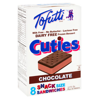 Tofutti Cuties Chocolate Snack Size Sandwiches Dairy Free Frozen ...
