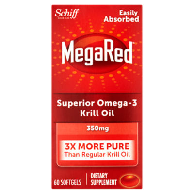 Schiff MegaRed Superior Omega-3 Krill Oil Softgels, 350 mg, 60 count ...