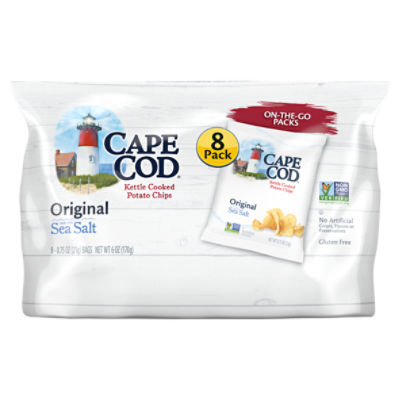 Cape Cod Original Sea Salt Kettle Cooked Potato Chips, 0.75 oz, 8 count