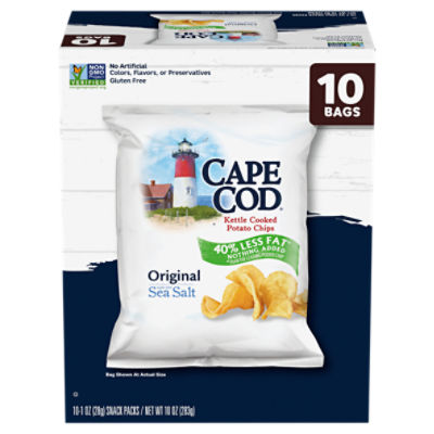 Cape Cod Potato Chips, Original Less Fat Kettle Chips, 1 Oz Snack Bags ...