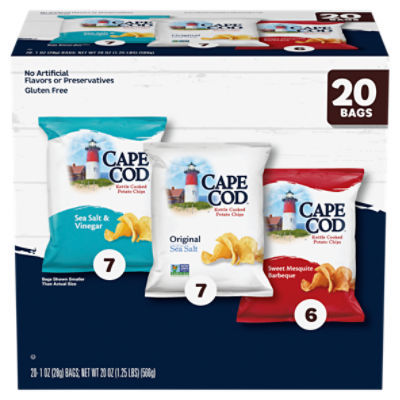 Cape Cod Potato Chips, Variety Pack, 1 Oz Snack Bags, 20 Ct - ShopRite