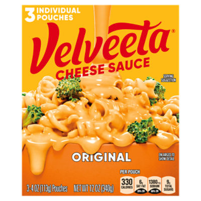 Velveeta Original Cheese Sauce Pouches, 3 ct Box, 4 oz Packets - The ...