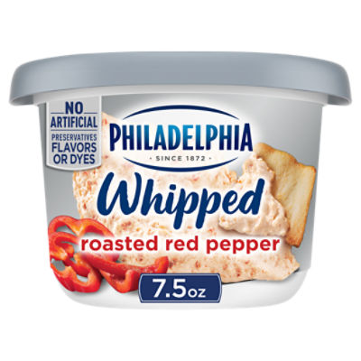 PHILADELPHIA Roasted Red Pepper Whipped Cream Cheese Spread, 7.5 oz
