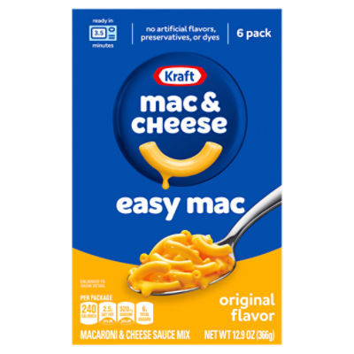 Kraft Easy Mac Original Mac & Cheese Macaroni and Cheese Dinner, 6 ct ...
