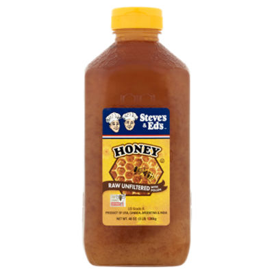 Steve's & Ed's Raw Unfiltered with Pollen Honey, 48 oz - The Fresh Grocer