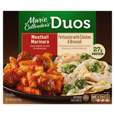 Marie Callender's Duos, Meatball Marinara & Fettuccini with Chicken ...