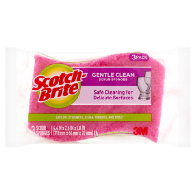 Scotch-Brite® Delicate Care Scrub Sponge, 4.4 in. x 2.6 in. x 0.8 in ...
