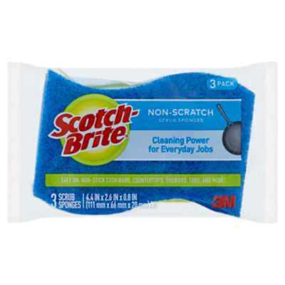 Scotch-Brite Non-Scratch Scrub Sponges, 3 count - Price Rite