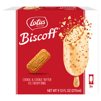 Lotus Biscoff Cookie & Cookie Butter Ice Cream Bars, 3 count, 9.13 fl ...