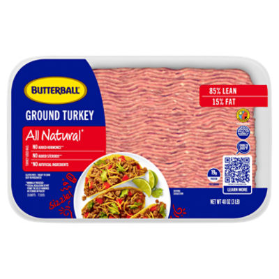 Butterball All Natural Ground Turkey, 48 oz