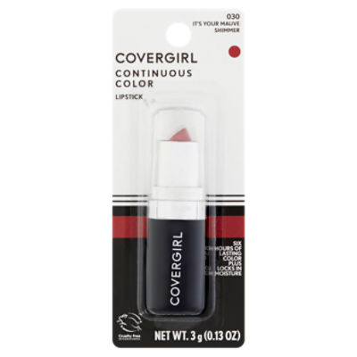 Covergirl Continuous Color 030 It's Your Mauve Shimmer Lipstick, 0.13 ...