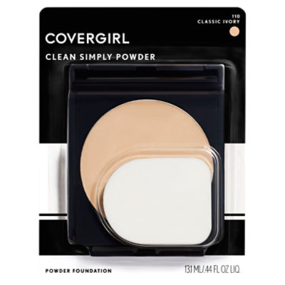 Covergirl Clean Simply Powder 110 Classic Ivory Powder Foundation, .44 ...