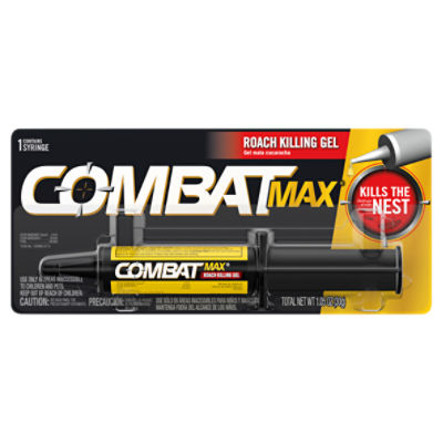Combat Max Roach Killing Gel for Indoor and Outdoor Use, 1 Syringe, 1. ...