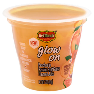 Del Monte Glow On, Peaches in Passion Fruit Guava Flavored Juice