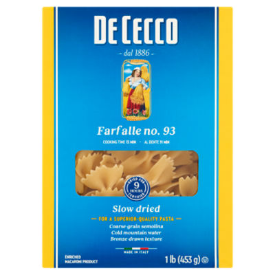 De Cecco Farfalle No. 93 Pasta, 1 lb - Gourmet