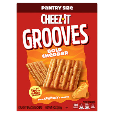 Cheez-It Grooves Bold Cheddar Crunchy Snack Crackers, 9 oz