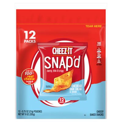 Cheez-It Snap'd Cheddar Sour Cream Onion Cheese Cracker Chips, 9 oz, 12 ...