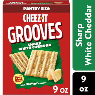 Cheez-It Grooves Sharp White Cheddar Cheese Crackers, 9 oz