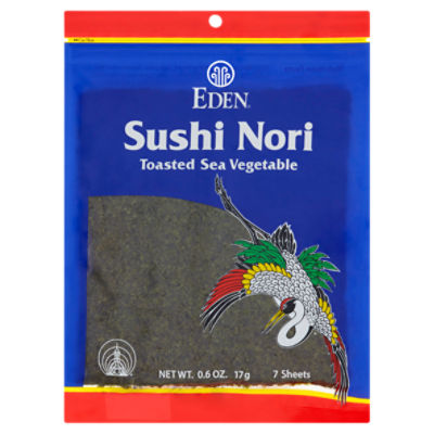 Eden Toasted Sea Vegetable Sushi Nori, 7 count, 0.6 oz - The Fresh Grocer