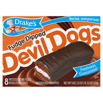 Devil Dogs Fudge Dipped Creme Filled, Devils Food Cakes