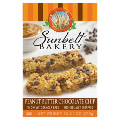 Sunbelt Bakery Peanut Butter Chocolate Chip Chewy Granola Bars, 10 ...