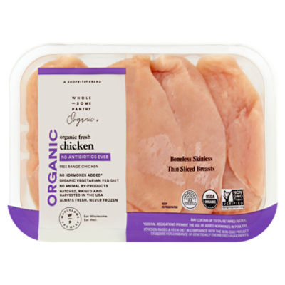 Wholesome Pantry Organic Thin Sliced/Boneless Skinless Breast with Rib ...