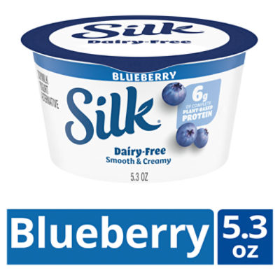 Silk Blueberry Dairy Free, Plant Based Soy Milk Yogurt Alternative, 5.3 ...