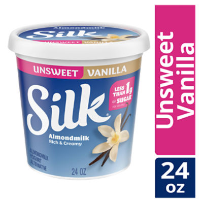 Silk Unsweet Vanilla Dairy Free, Almond Milk Plant Based Yogurt ...