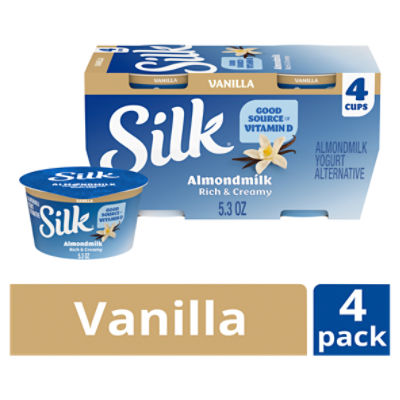 Silk Vanilla Dairy Free, Almond Milk Plant Based Yogurt Alternative, 4 ...