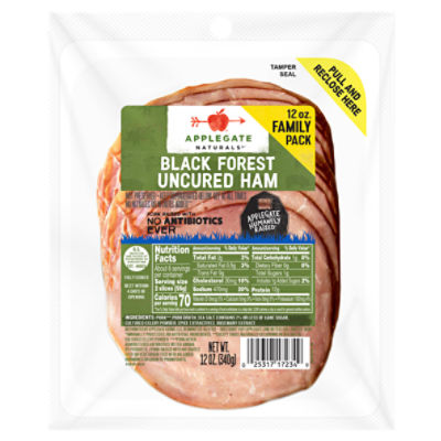 Applegate Naturals Black Forest Uncured Ham Family Pack, 12 oz - ShopRite