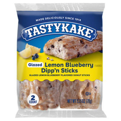 Tastykake Glazed Lemon Blueberry Flavored Dipp'n Sticks, Lemon ...