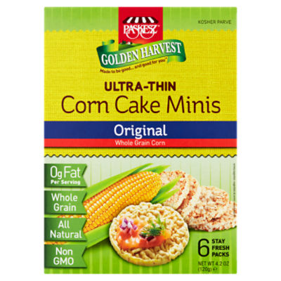 Paskesz Golden Harvest Original Ultra-Thin Corn Cake Minis, 6 count, 4. ...