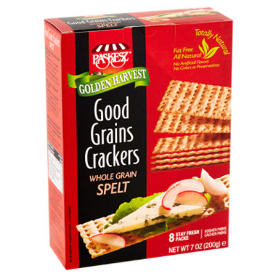 Paskesz Golden Harvest Whole Grain Spelt Good Grains Crackers, 8 Packs ...
