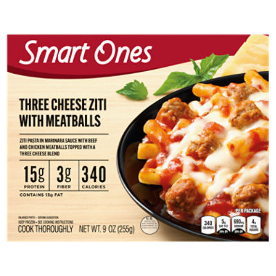Smart Ones Three Cheese Ziti with Meatballs, 9.0 oz - ShopRite