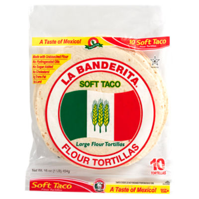 La Banderita Soft Taco Large Flour Tortillas, 10 count, 16 oz - ShopRite